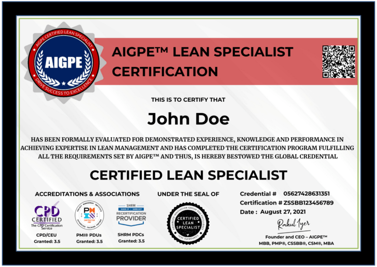 Lean Certifications - AIGPE
