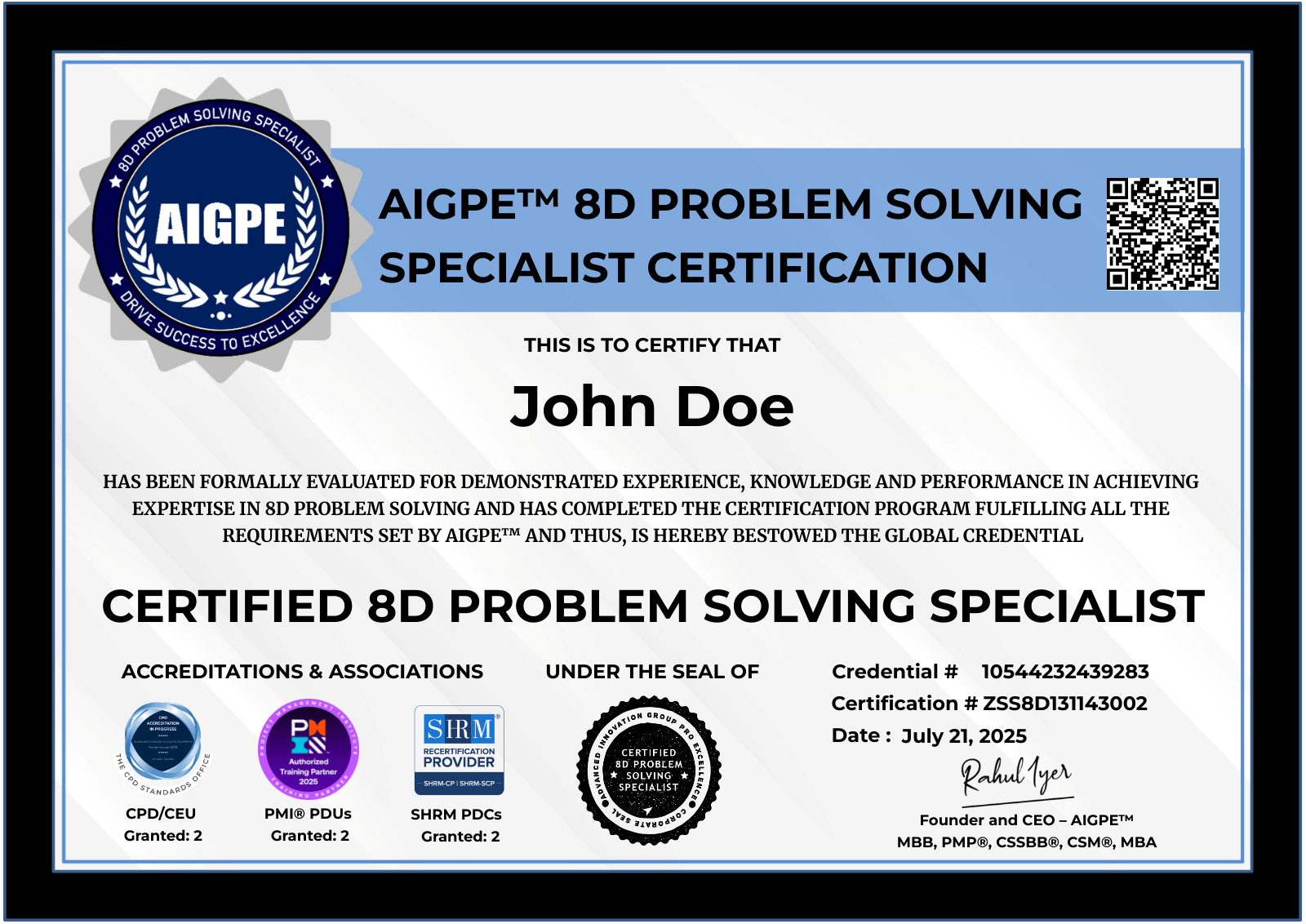 8D Problem Solving Specialist - AIGPE